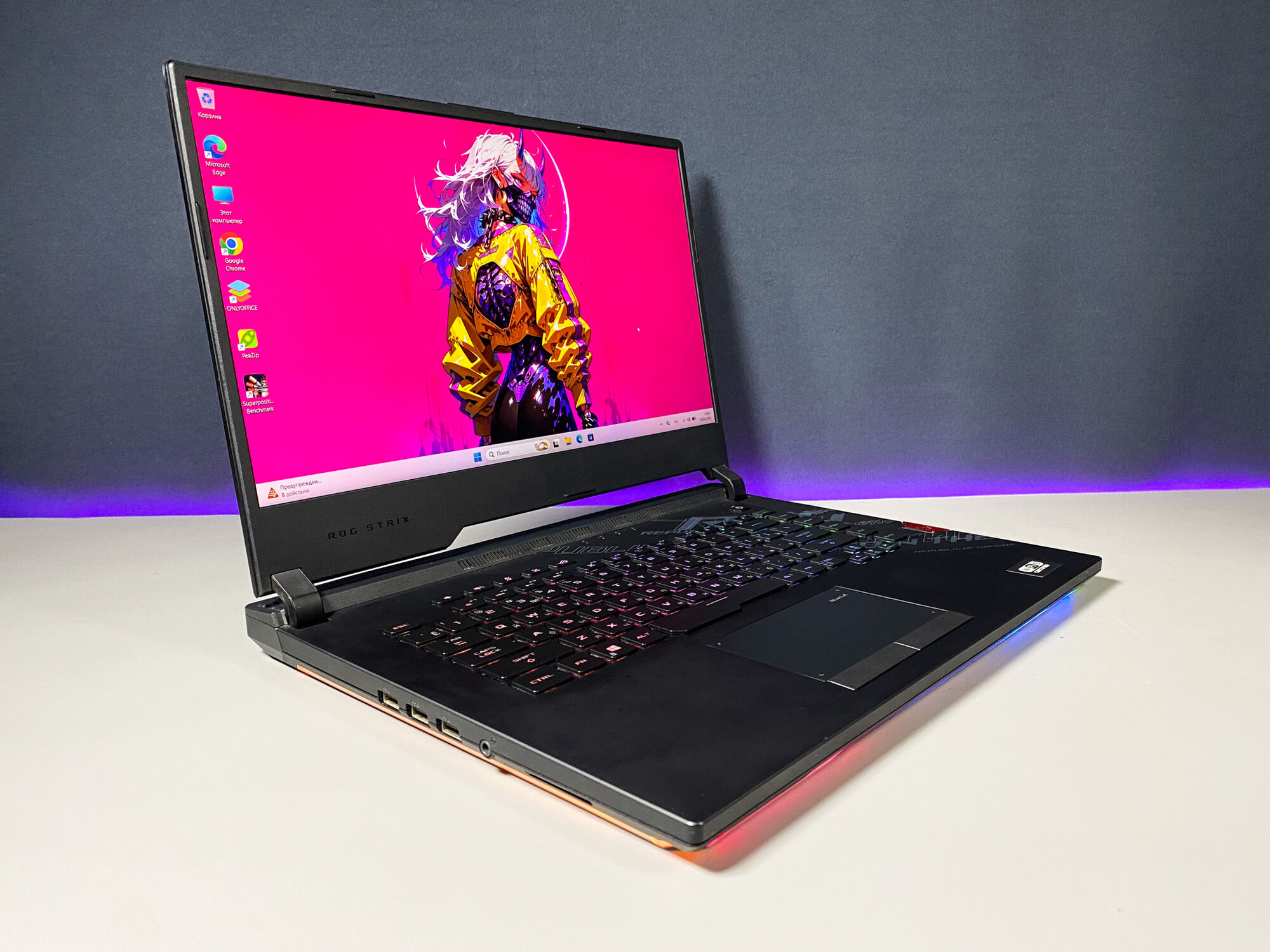 Ноутбук Asus Rog Strix 15.6"300Hz/Intel Core i7-10875H 8/16*2.30-4.90GHz/RTX2070Super-8Gb/16Gb/SSD512Gb