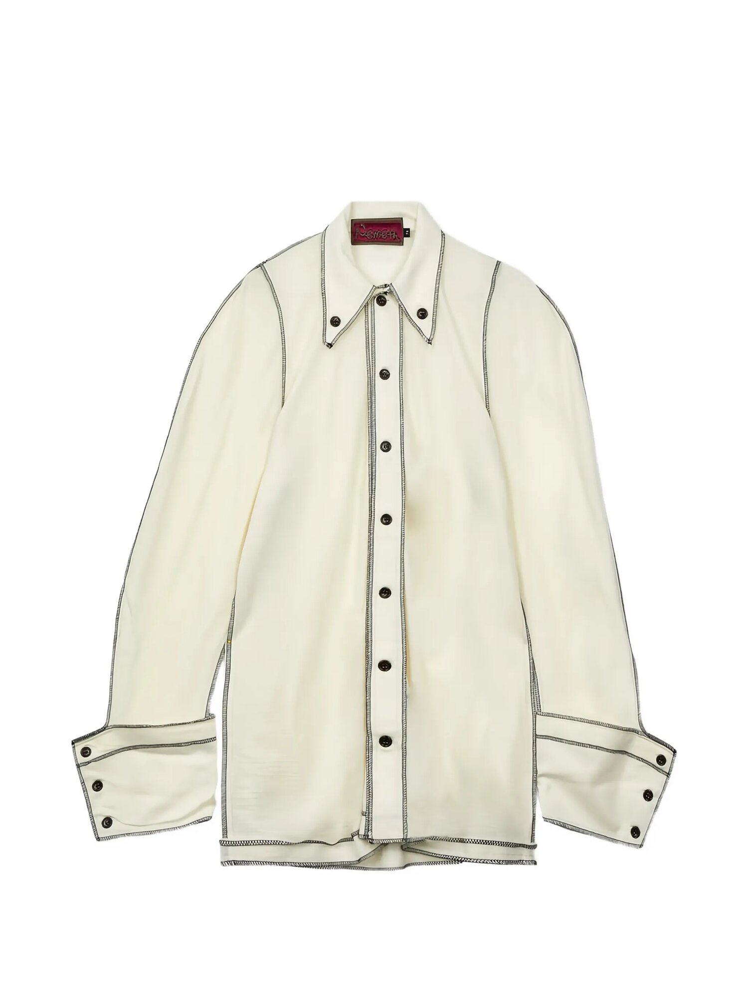 Рубашка Contrast-stitch wide-cuff shirt