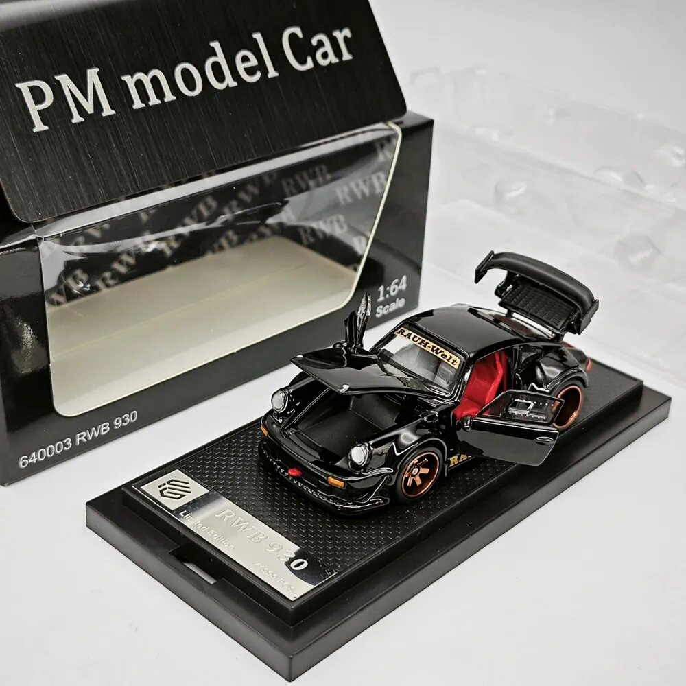 FG 1:64 Порше RWB 930 чёрный полное открытие сплавная модель автомобиля