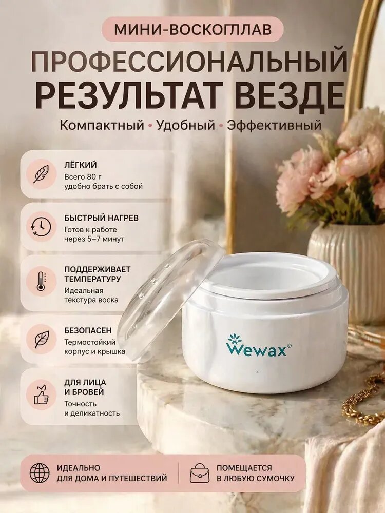 WEWAX - Мини воскоплав для депиляции бровей и лица -Чёрная - 36 шт