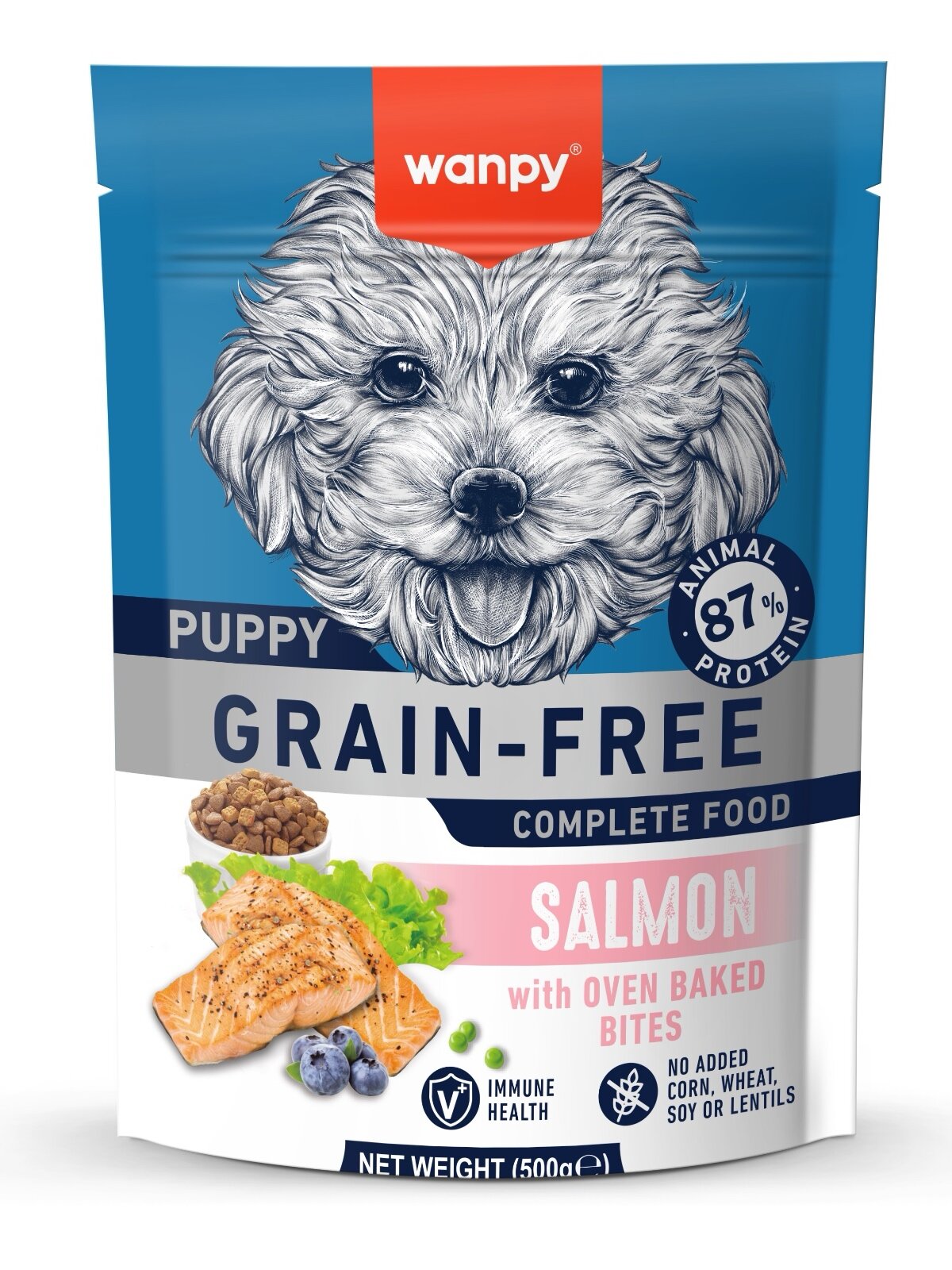 Сухой корм для щенков Wanpy Dog, беззерновой, с лососем 500 г