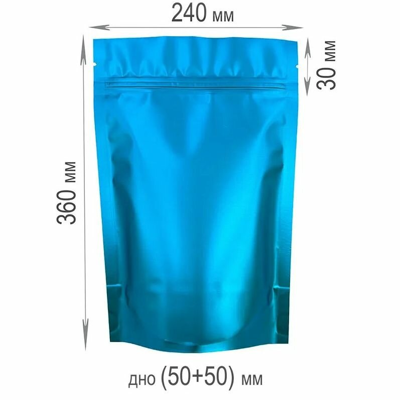 Дой Пак пакет с замком zip-lock металлизированный 240х360+(50+50) 1 шт синий