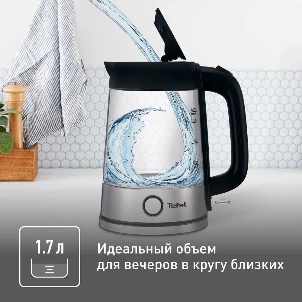 Электрический чайник Tefal KI750D30, 2400Вт, 1.7л, черный, серебристый — фото 1