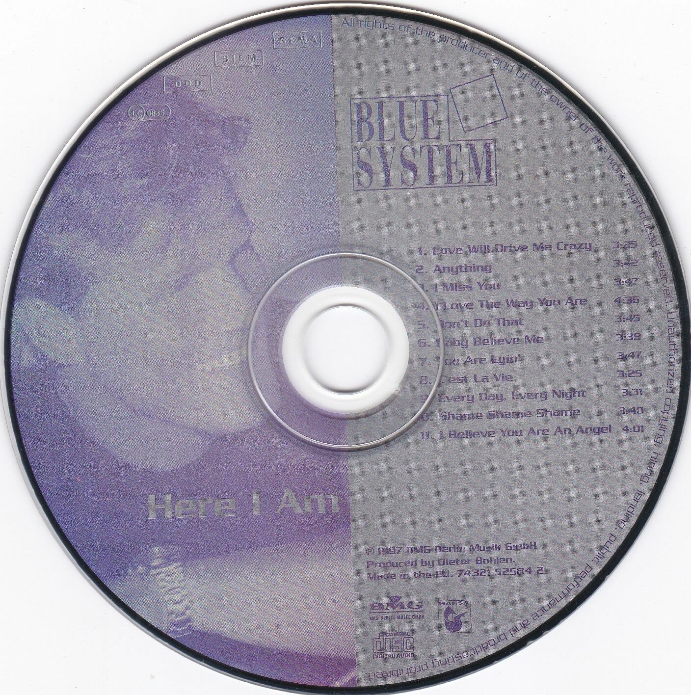 Blue System - Here I Am, 1997, 6-page, CD-Аудио — фото 1