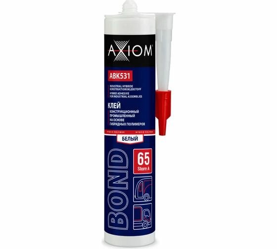 Клей конструкционный промышленный на основе гибридных полимеров AXIOM Шор А 65 белый