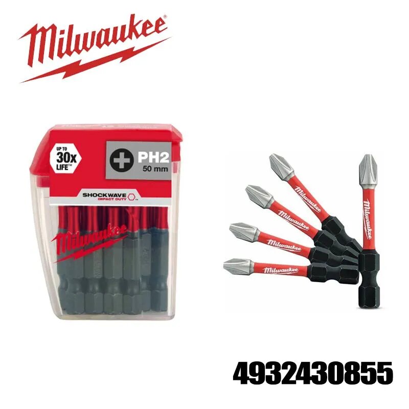 Milwaukee 4932430855 Бита PH2 50мм SHOCKWAVE в кор. (10шт/уп) GEN III