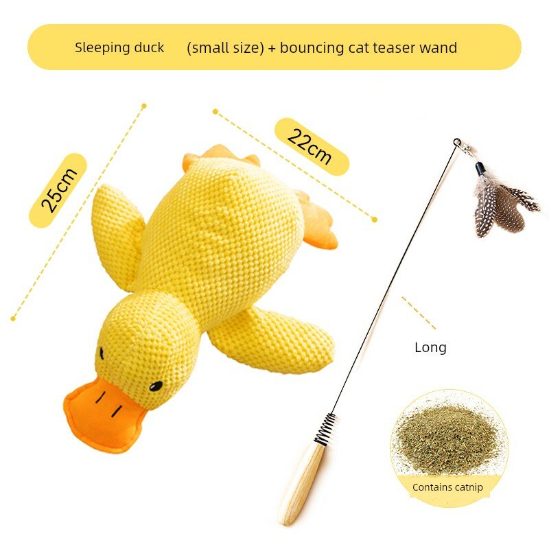 Маленькая игрушка для кошек Sleepy Duck с крекинг-папиросой, мятным ароматом, плюс упругая игрушка для кошек за 3 юаня