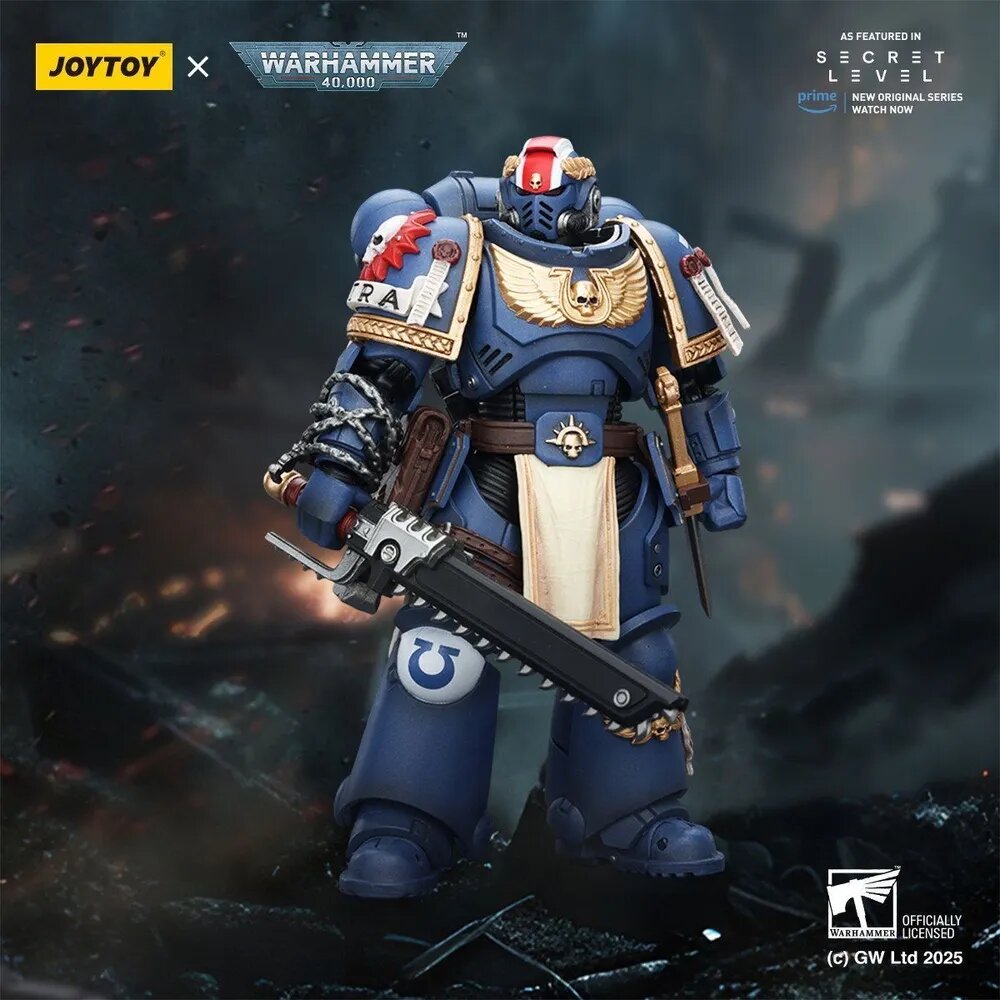 Подвижная фигурка JOYTOY Warhammer 40K Ultramarines Titus with Laurels of Victory, Игры для персонажей Коллекция подарков на день рождения