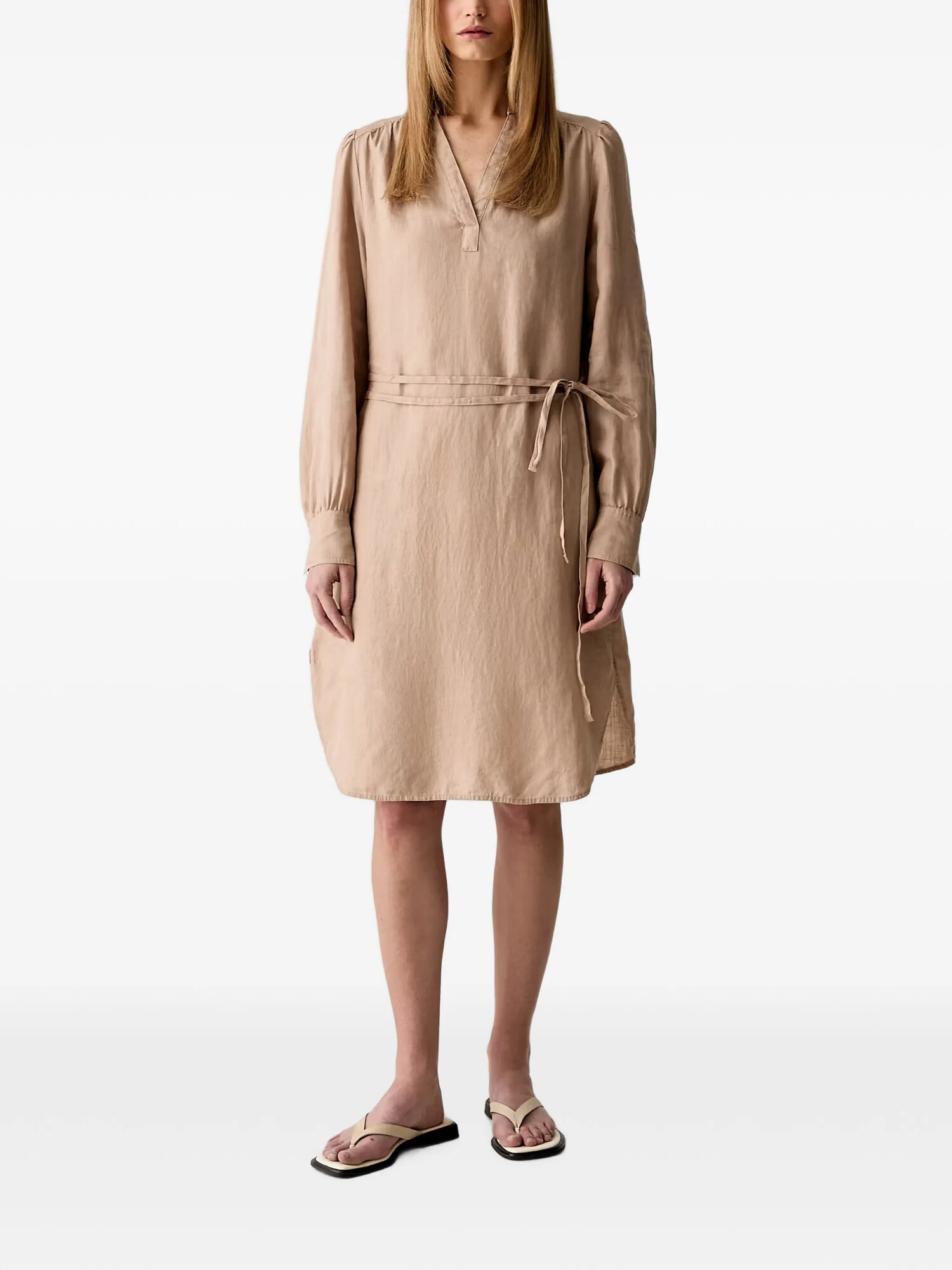Платье Belted long-sleeve mini dress