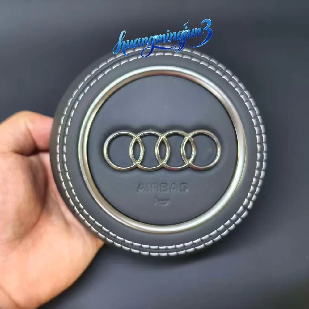 Подушка безопасности арт. Крышка подушки безопасности Audi Серебряная эмблема Белая полоса