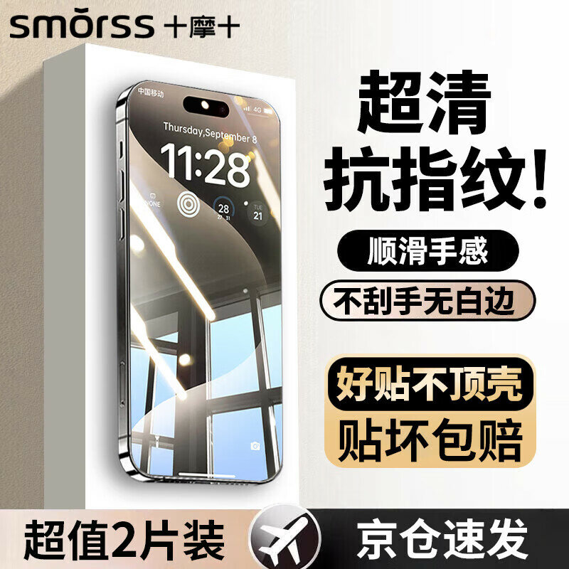 Smorss 2-шт. стеклянная защитная пленка HD для Apple iPhone 12/12 Pro анти-падение анти-царапина анти-отпечатки без