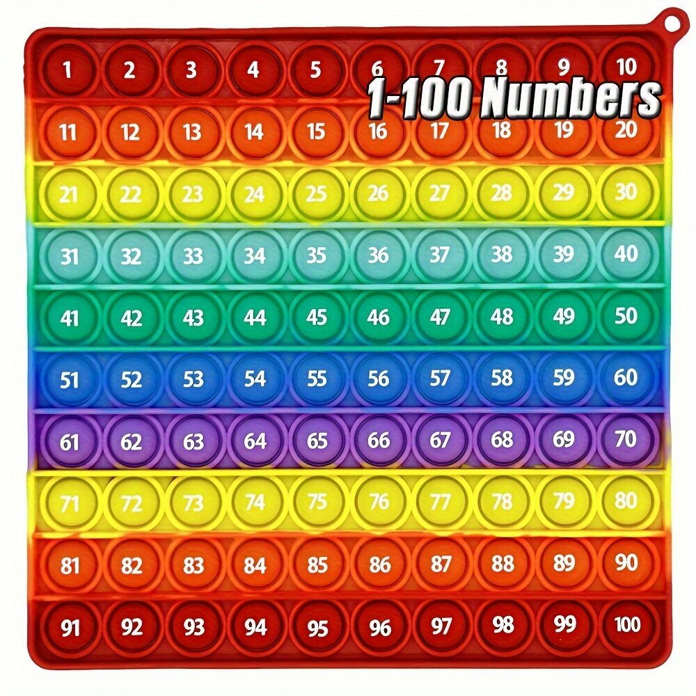 Обучающая игра для счета "Числа 1-100" из силикона, радужная математическая игра, фиджет-игрушка, набор для класса и дошкольников, подарок на Хэллоуин и Рождество