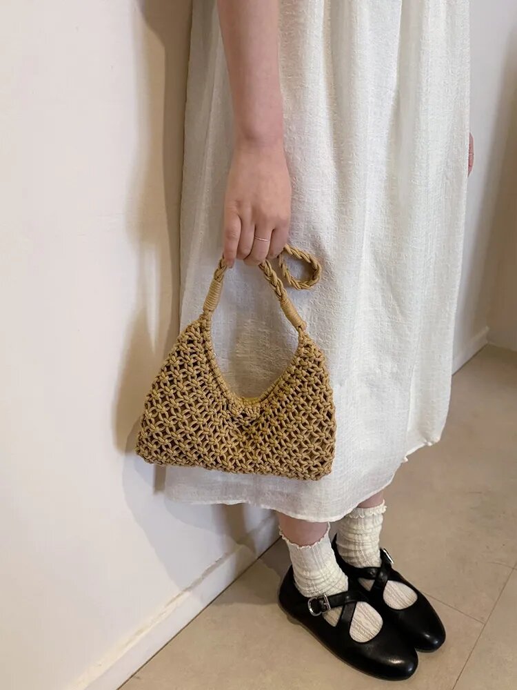 Сумка на плечо, кросс-боди BLONMAY DESIGNER, женская, материал лён, бежевая, 28x26x21 см — фото 1
