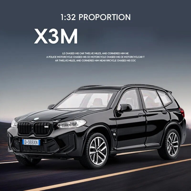 Машинка металлическая BMW X3M (1:32)инерционная с открывающимися дверьми, капотом и багажникомсо световыми и звуковыми эффектами