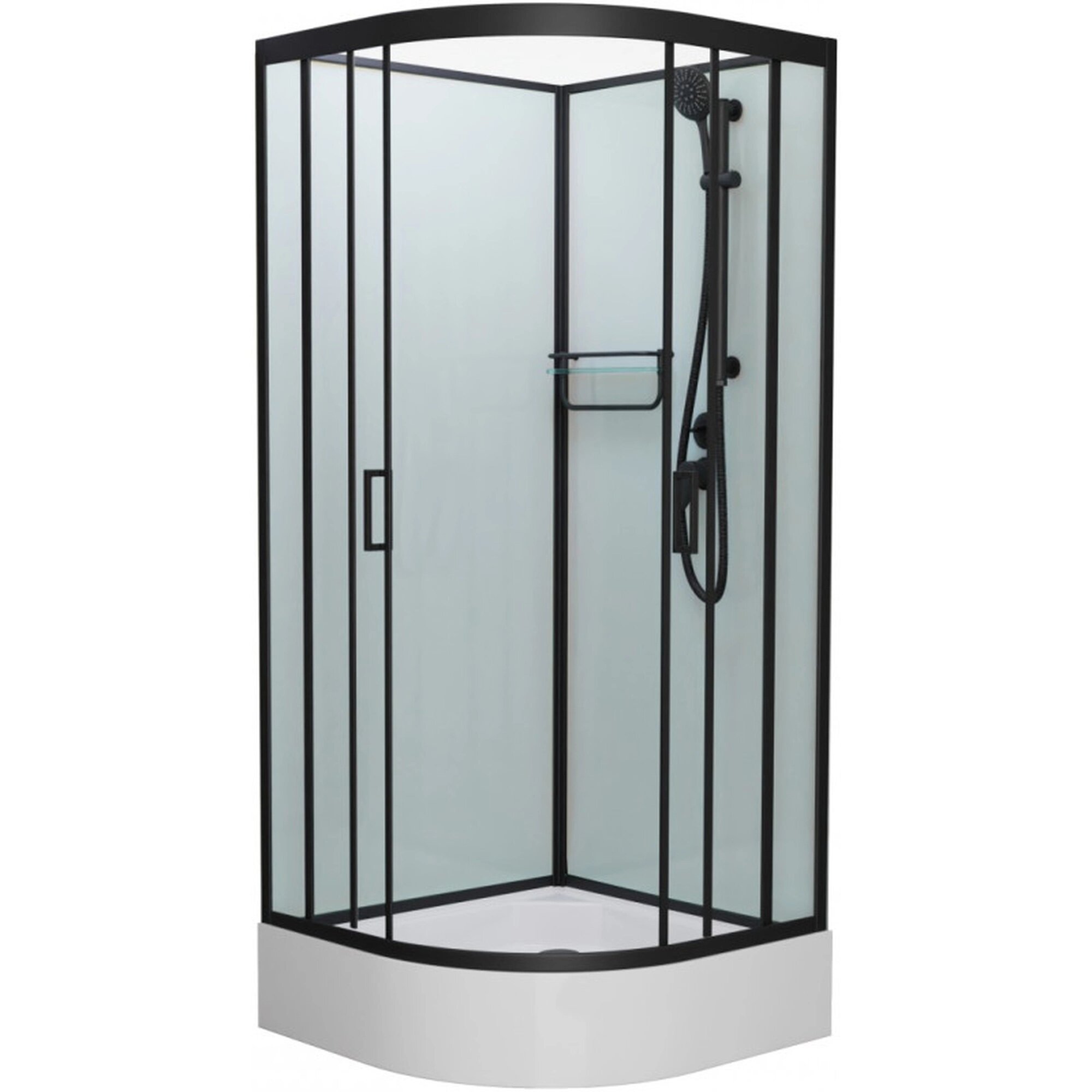 Душевая кабина 90x90x215 см Frank F409/1 М Black 20063 текстурное стекло