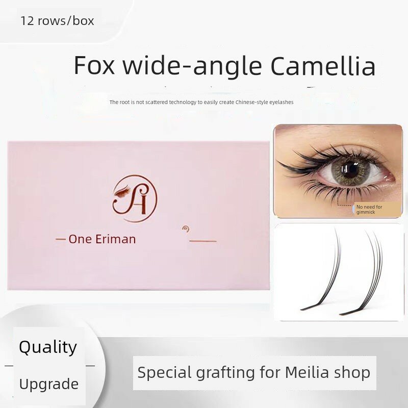 Ресницы для наращивания L-образной формы BASF Camellia L Wide Angle Fox Series, матовые, с эффектом четырехлистного