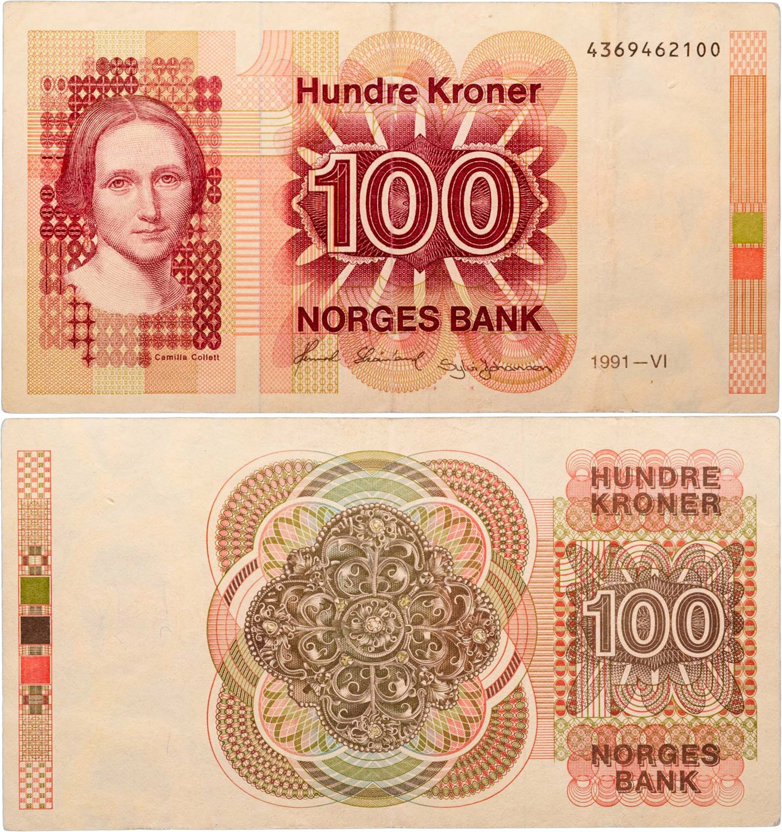 Норвегия 100 крон 1991 года