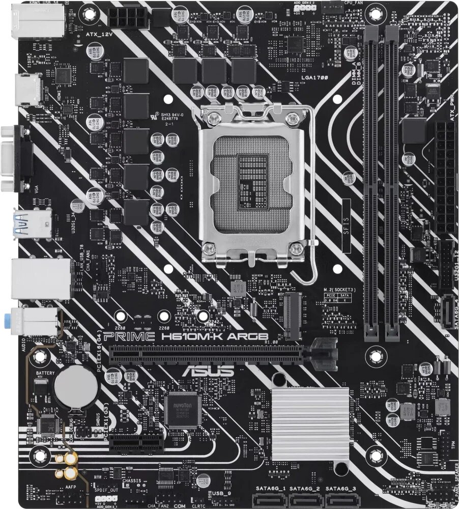 Материнская плата 1700 Asus H610M-K ARGB Prime