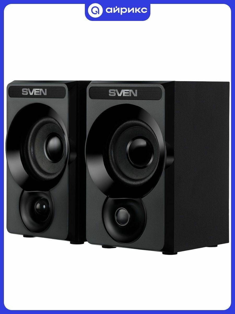 Компьютерные колонки Sven SPS-535 (SV-022501) 2.0, 6 Вт, 70 Гц - 20 КГц, USB, черные