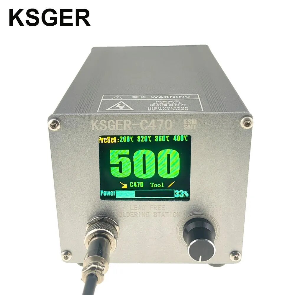 KSGER C470 Пайковая станция C245 C210 C115 Для JBC Железные советы Электрические инструменты сварки 500W 1,8 дюймовый дисплей в режиме ожидания