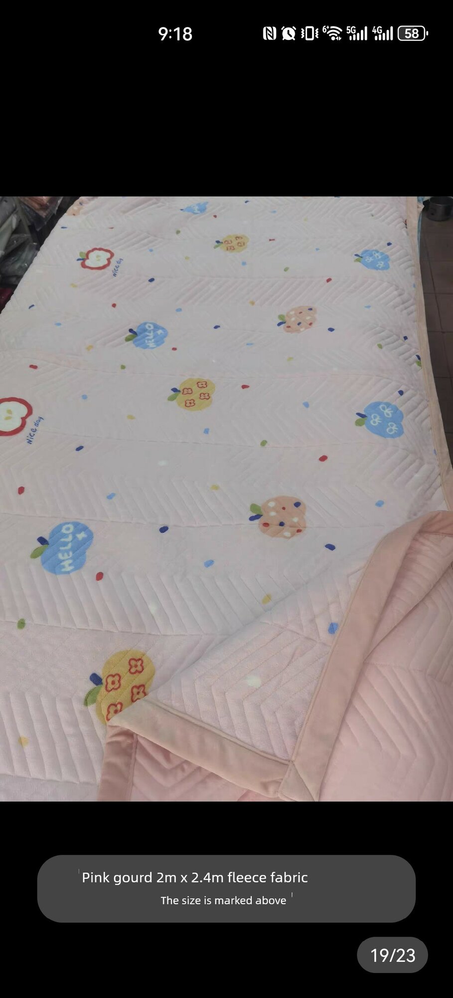 Зимнее покрывало из вельвета и хлопка 2м x 2.3м, светло-розовый узор тыквы, одна сторона вельвет, другая ткань