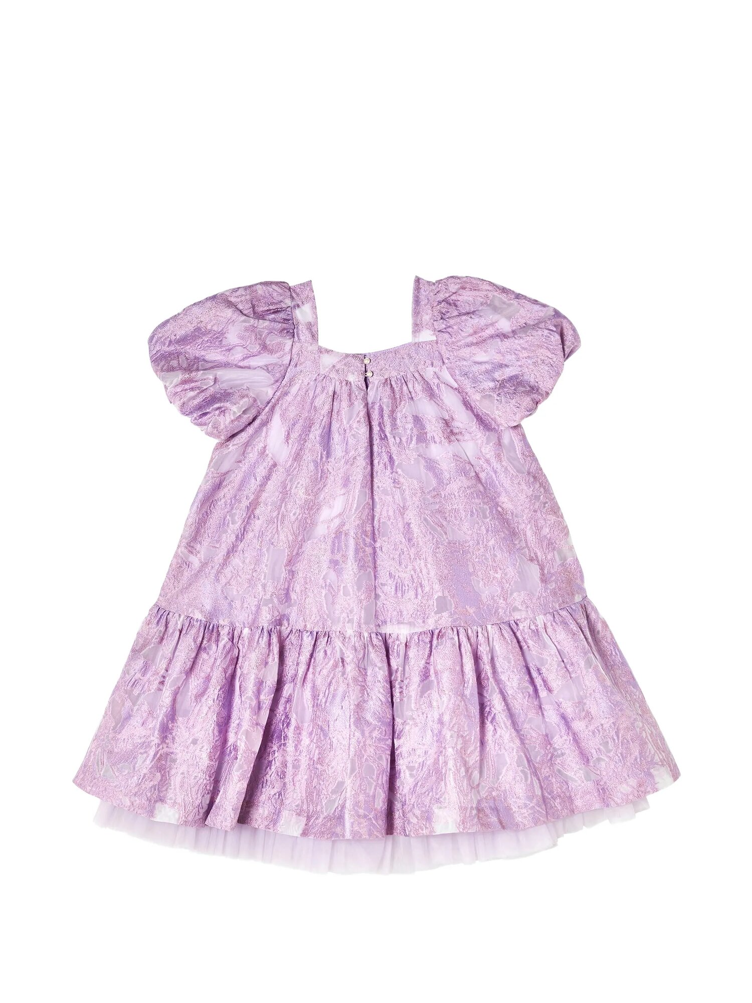 Платье Jacquard puff-sleeve dress