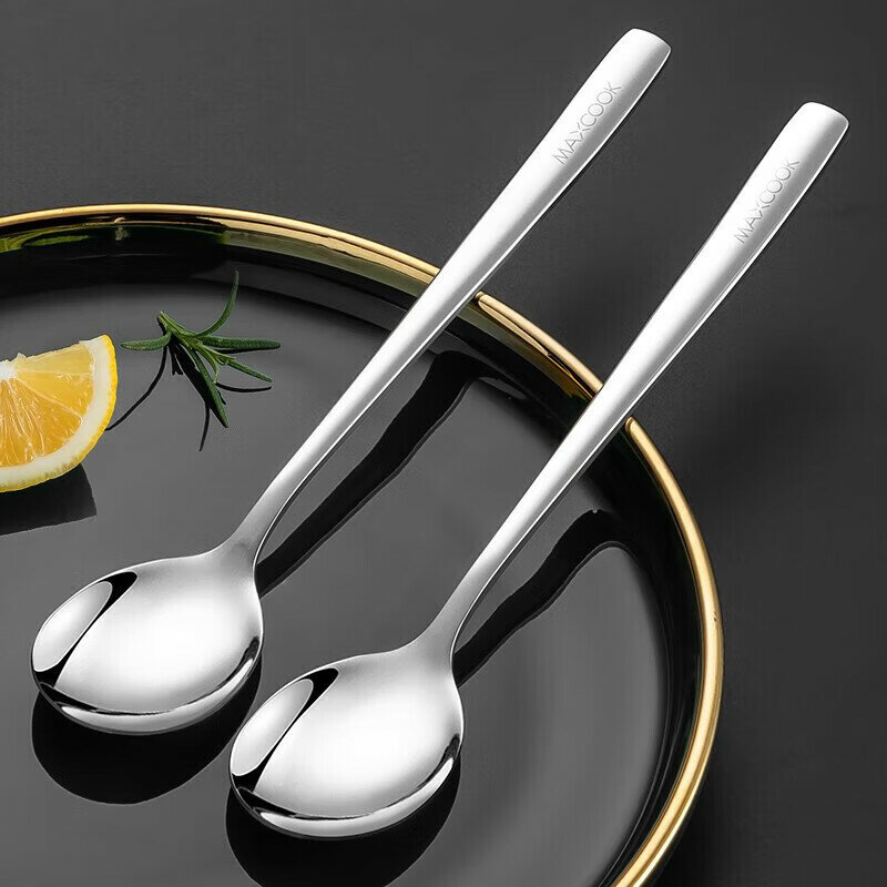 MAXCOOK набор из двух столовых ложек из нержавеющей стали 316L с круглым дном для супа и риса Цвет：Набор из двух ложек