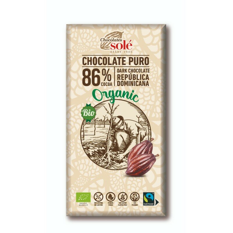 Шоколад темный 86% 100г Sole