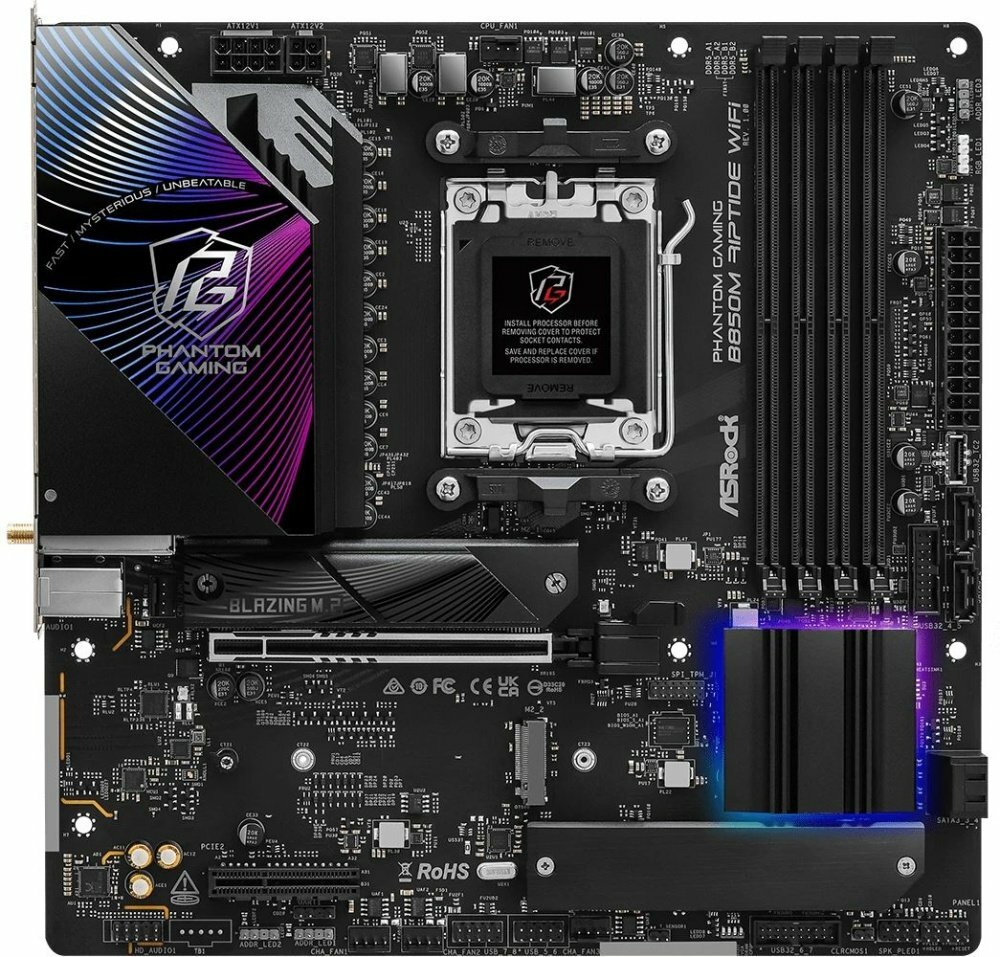 Материнская плата AM5 Asrock B850M Riptide WIFI (mATX, 4xDDR5)