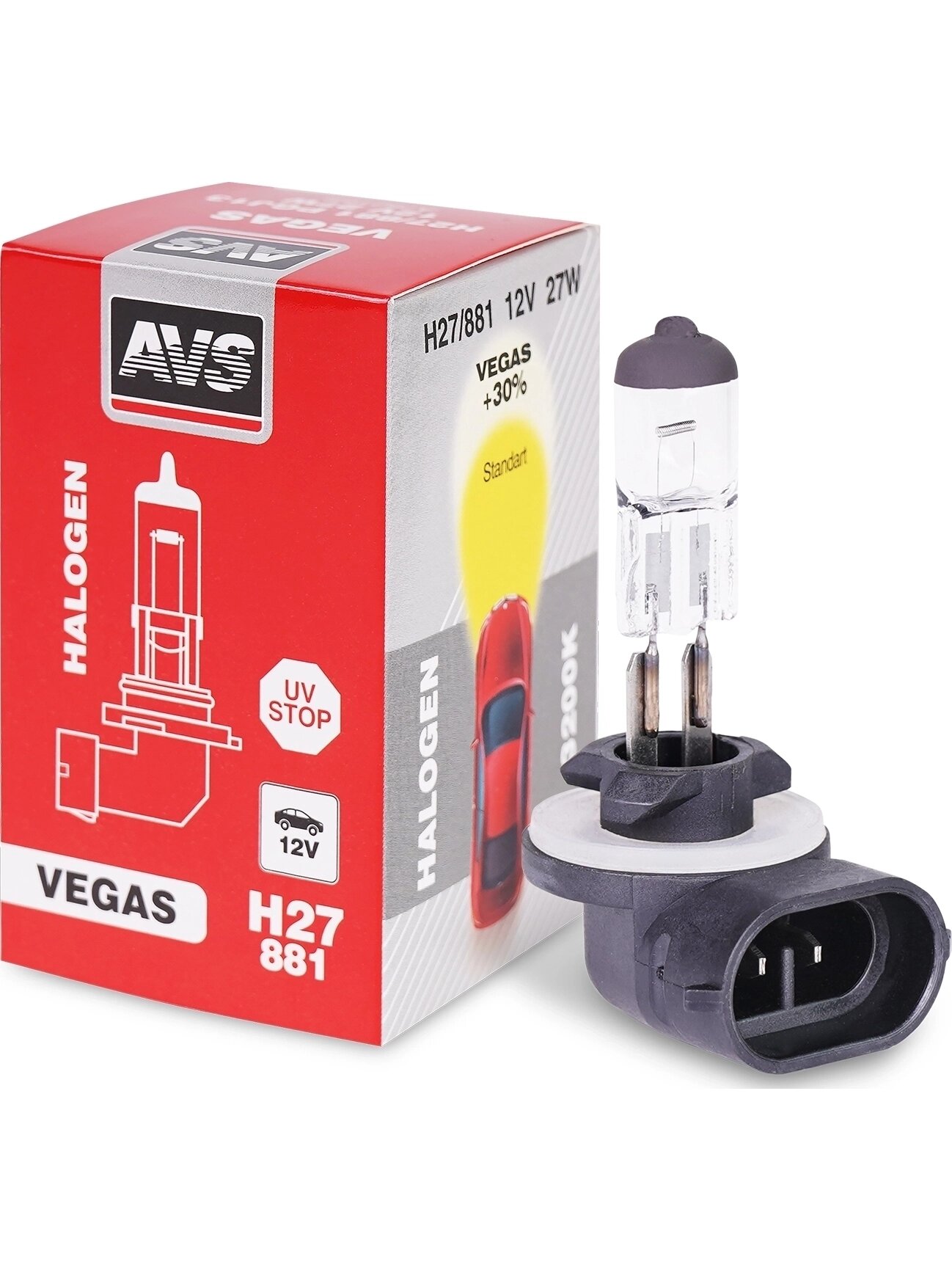 Галогенная лампа AVS Vegas H27/881 (A78216S) 12V 27W 1шт.