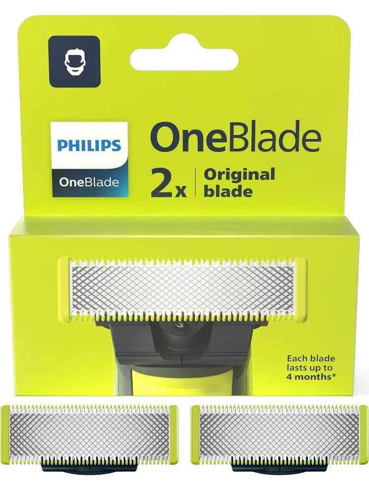 Запасное лезвие Philips OneBlade подходит ко всем корпусам OneBlade (QP14xx, QP25xx, QP26xx, QP27xx, QP28xx) и Pro (QP65xx, QP66xx)