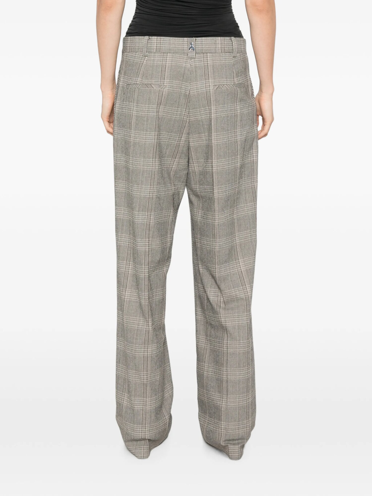 Брюки PATRIZIA PEPE Checked oversized-waist trousers, размер 40 — фото 1