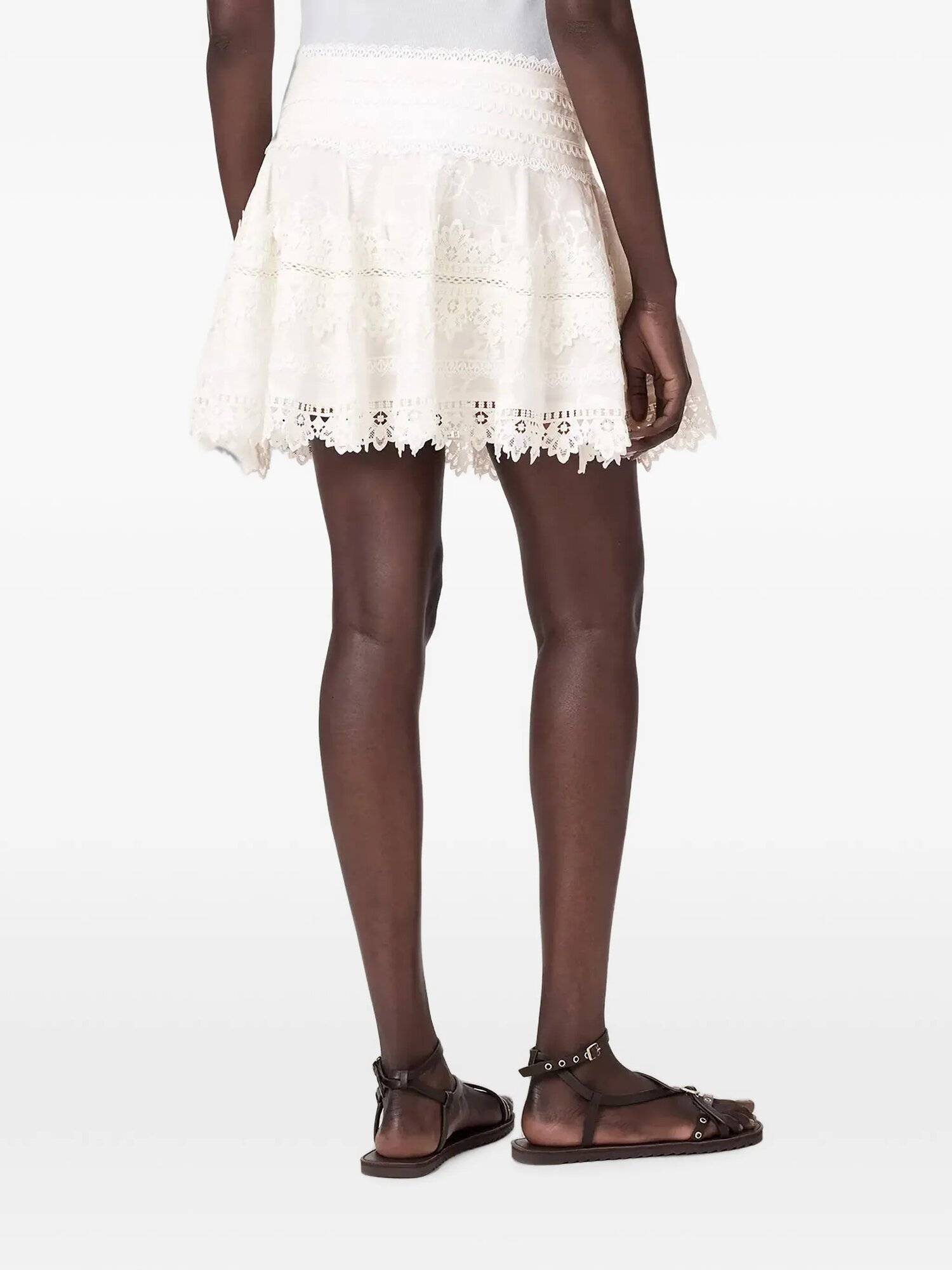 Юбка AllSaints Lillith A-line mini skirt, размер 10, бежевый/белый — фото 1