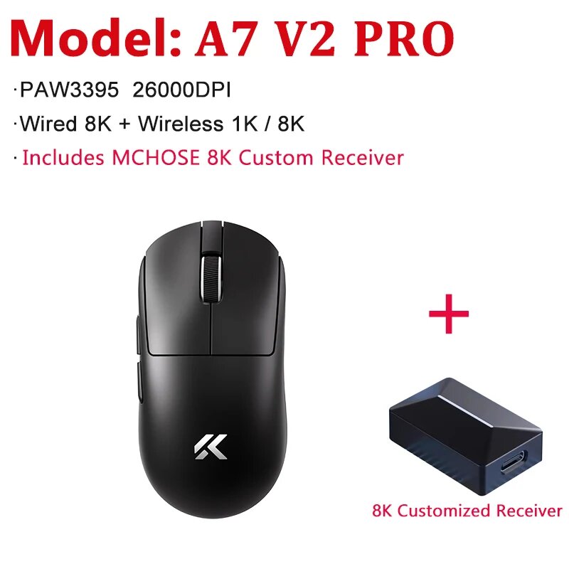 Беспроводная игровая мышь MCHOSE A7 V2 Ultra / Pro 42000 DPI