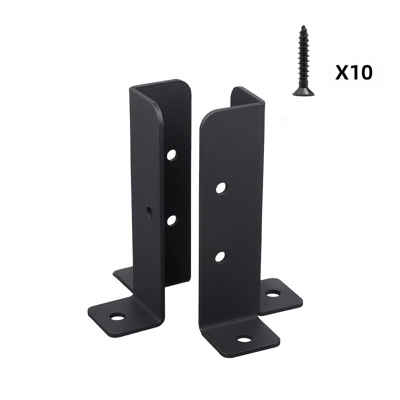 Набор регулируемых опорных кронштейнов для столбов, 12 шт, металлические, для деревянных заборов и пергол, с винтами