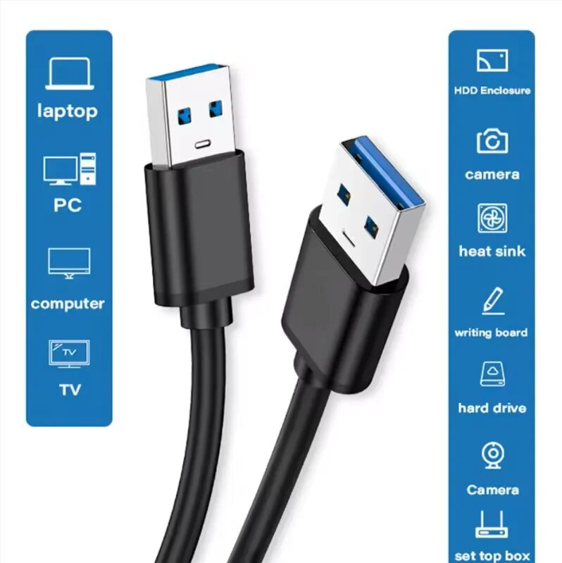 Кабель USB 3.0 А-А 0.3м/1м/3м 0.5m — фото 1