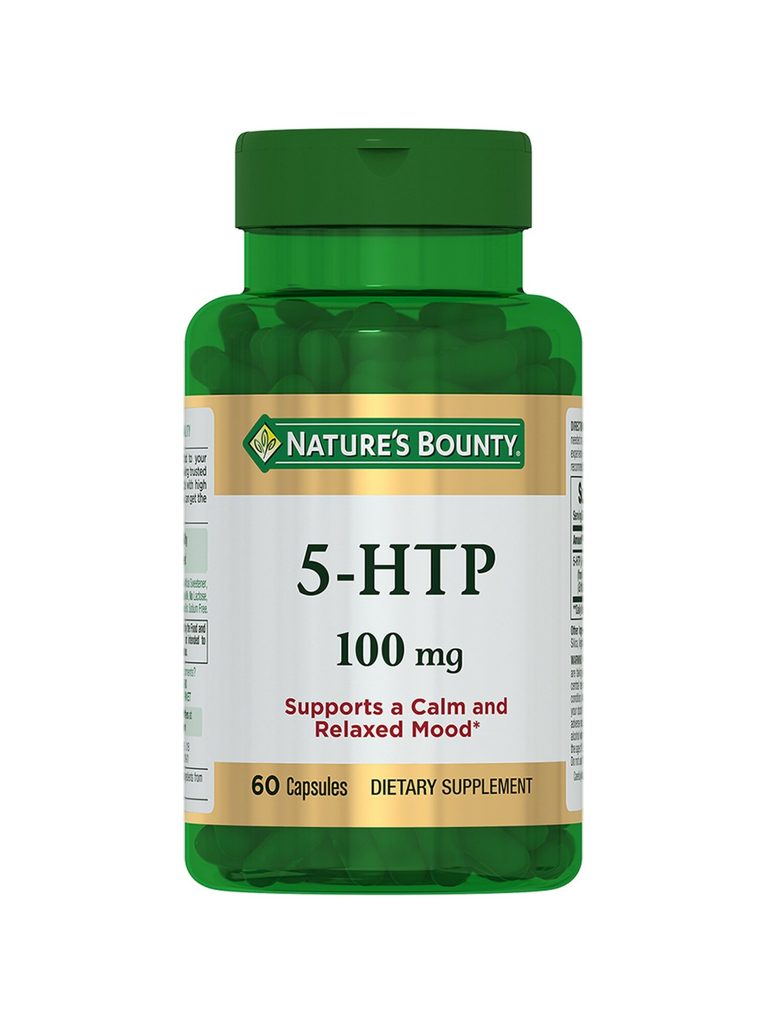 NATURES BOUNTY 5-ГИДРОКСИТРИПТОФАН 100МГ N60 капс ПО 476МГ — Капсулы - 60 шт во флаконе.