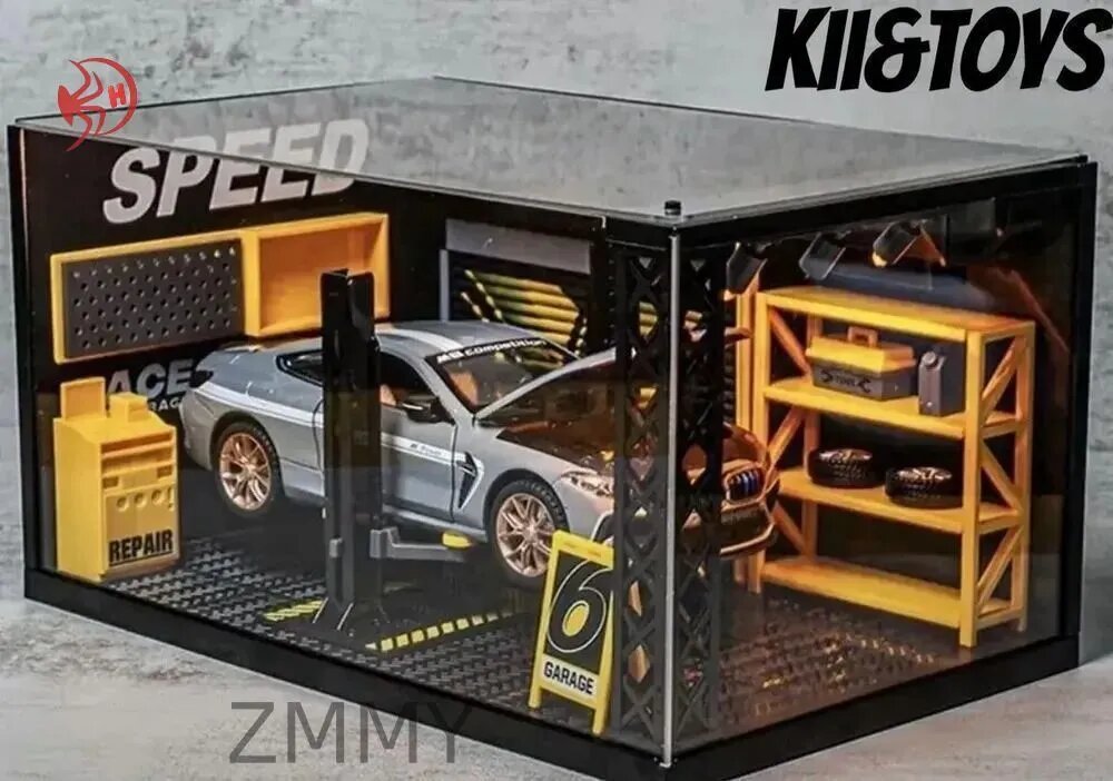 Автосервис Парковка для машин с подъемником, 1:24, игрушечная, пластик