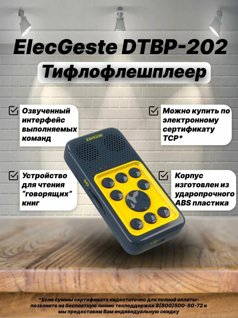 Тифлофлешплеер ElecGeste DTBP-202
