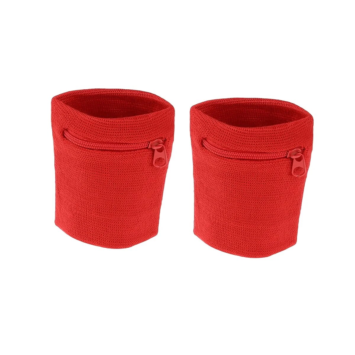 Полиэстеровые спортивные повязки на запястья с карманом red 2pcs