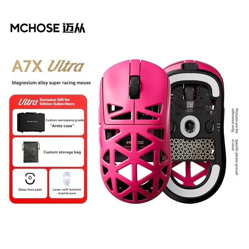 MCHOSE Игровая мышь, темно-розовый