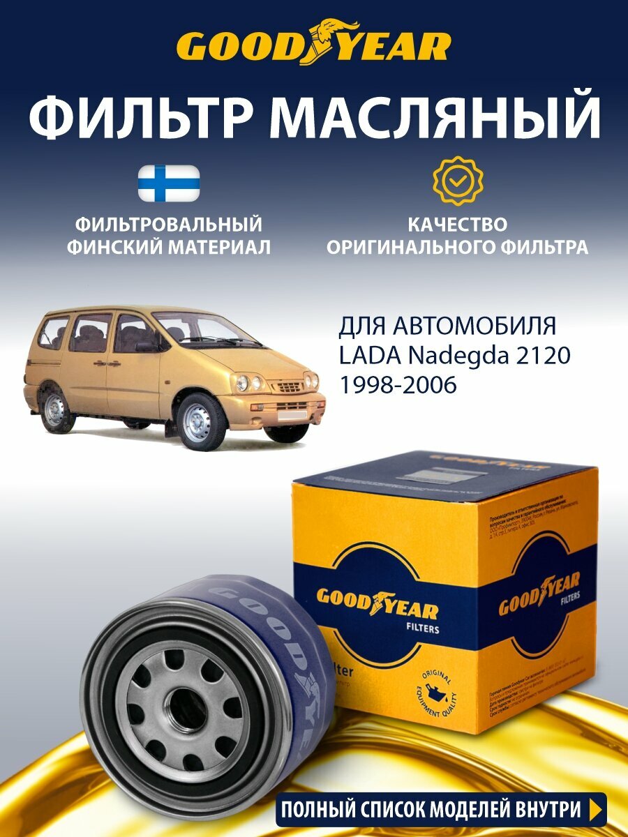 Фильтр масляный автомобильный LADA NIVA 2120 Надежда 1,7 (BA3 2121.3, BA3 21214), 1,8 (BA3 2130 и BA3 2130.1), (BA3 2120 инжекторный)