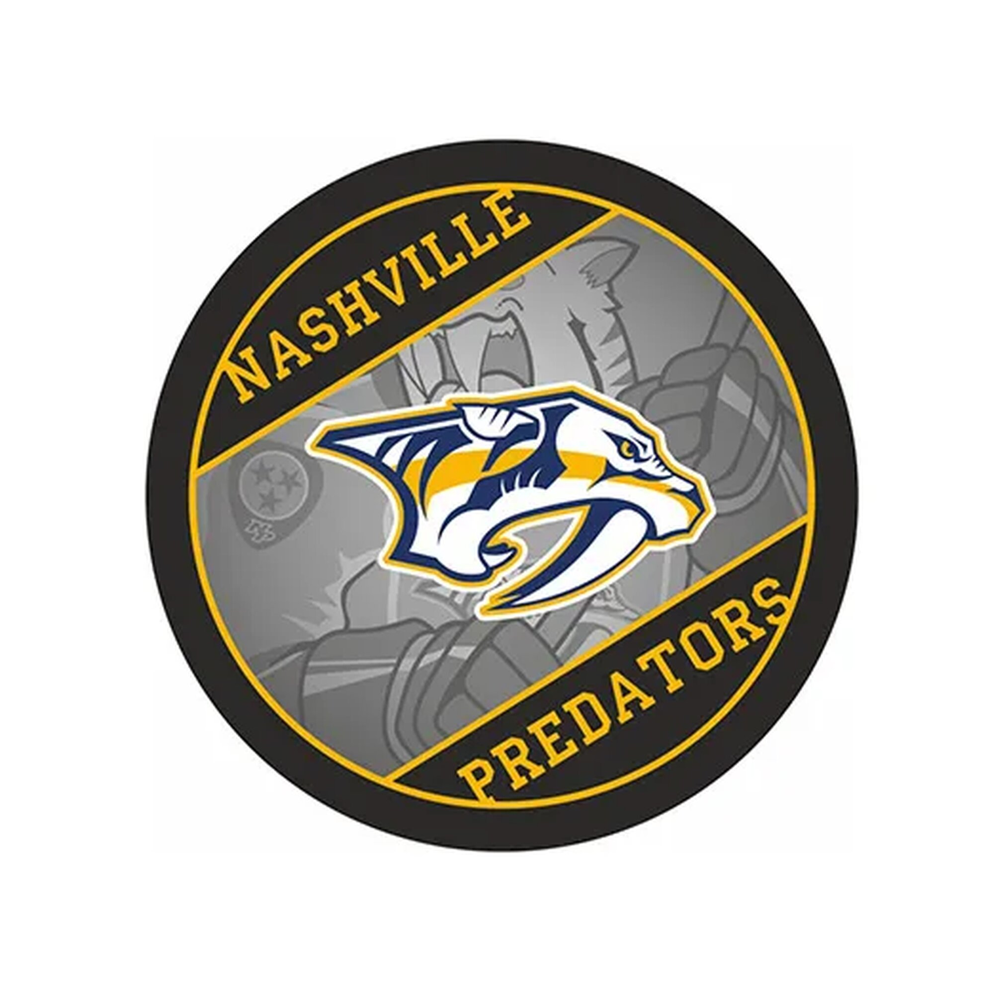 Шайба Rubena Nashville Predators NHL, резина, 76 мм, цвет черный