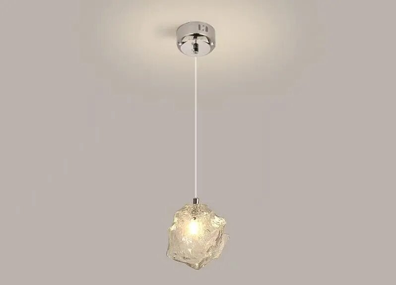 Современный потолочный светильник с LED лампой G4, 5 Вт, стекло, серебристый, 15x15 см