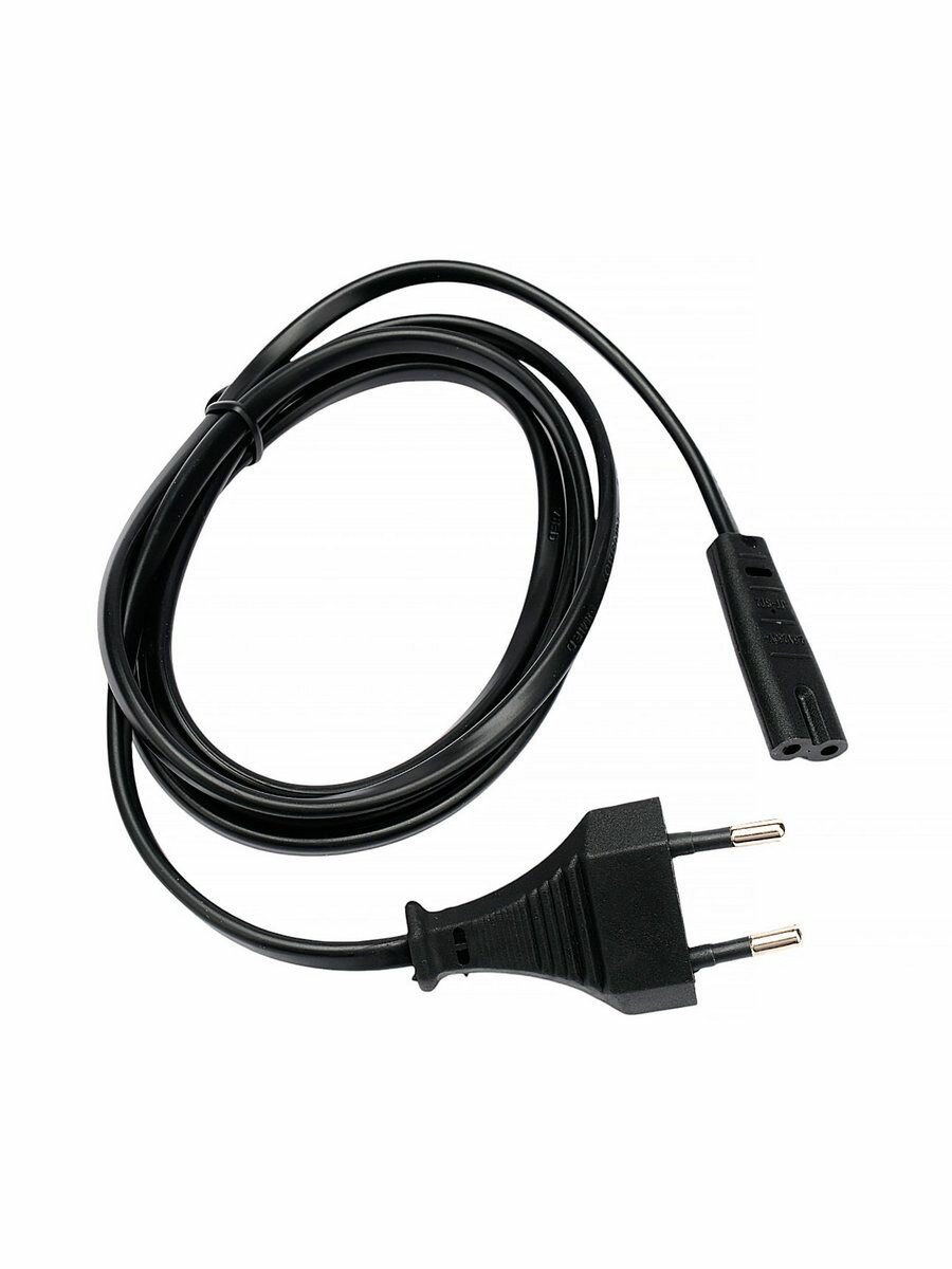 Кабель питания CABLEXPERT PC-184/2-1.5M черный (1.5м, CEE 7/16-C7, 2х0.5мм2, 2.5А) (PC-184/2-1.5M)