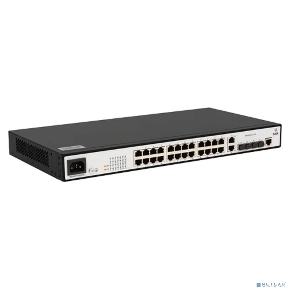 SNR SNR-S2985G-24TC Управляемый гигабитный коммутатор уровня 2, 24 порта 10/100/1000Base-T, 2 порта Combo 10/100/1000Base-T|100/1000Base-X SFP, 2 порта 100/1000Base-X SFP, встроенный БП ~220V AC