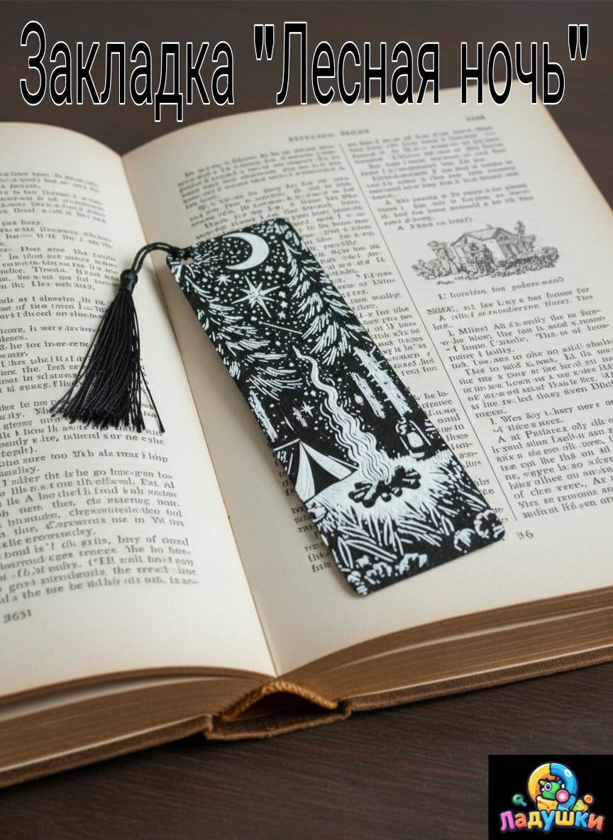 Закладка для книг "Лесная ночь", пластиковая