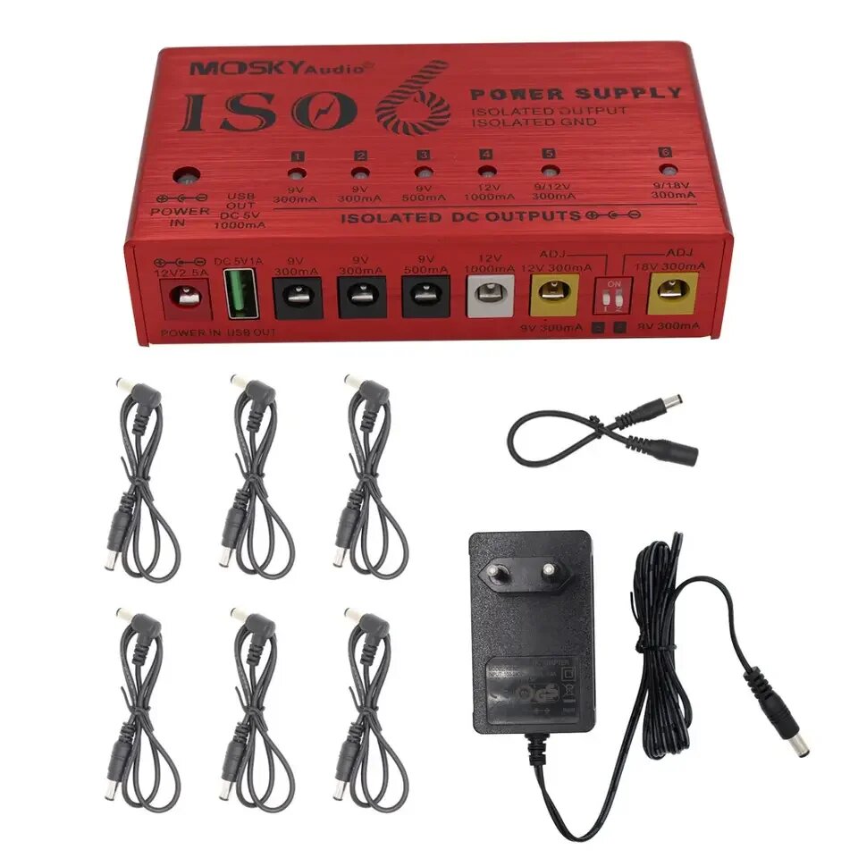 Mosky ISO-6 Источник питания для гитарных педалей EU PLUG