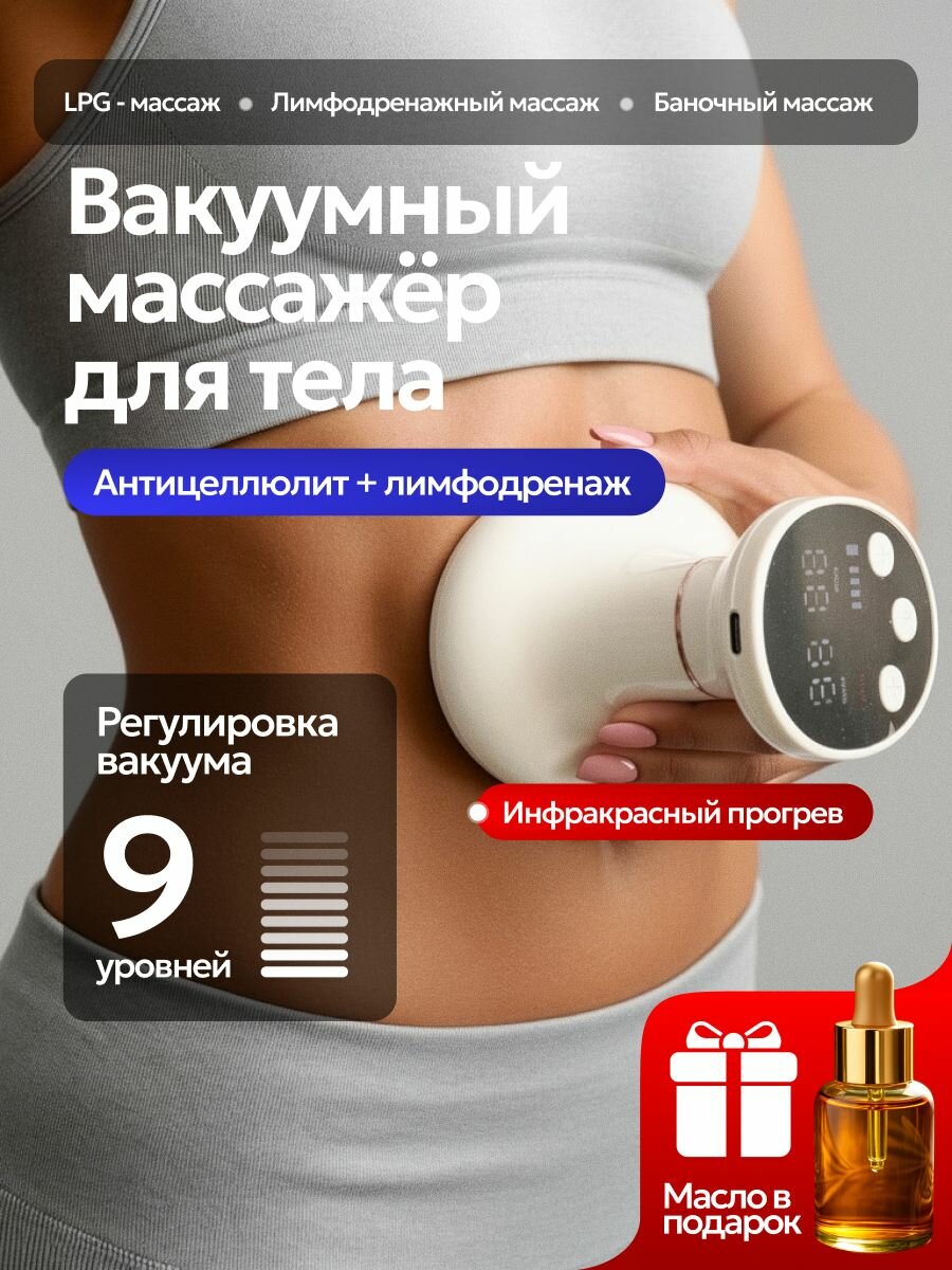Массажер для тела вакуумный, антицеллюлитный