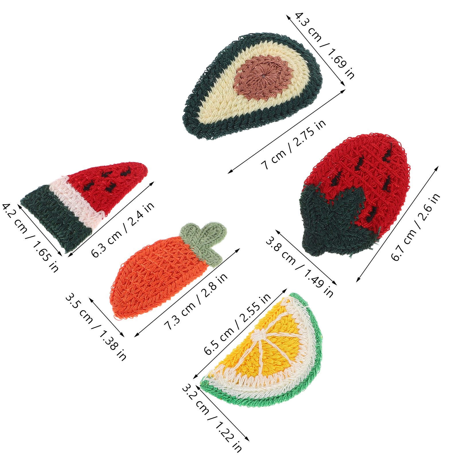5 Штук Милые Вязаные Заколки Для Волос В Forme Клубники Soft Yarn Подходит Для Детей 7 30X3 50X0 50CM